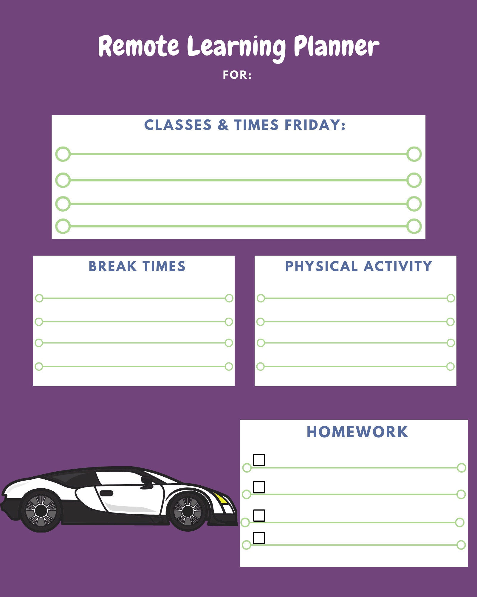 Remote Learning Printable Planner for Preschool Elementary - Etsy