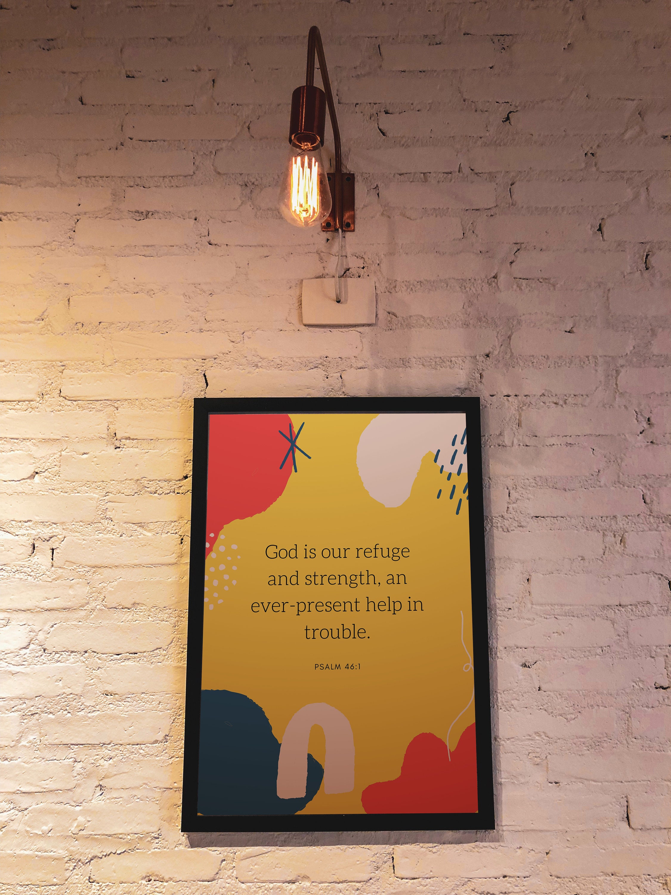 God is Our Refuge and Strength, Psalm 46:1, Bible Verse Wall Art ...