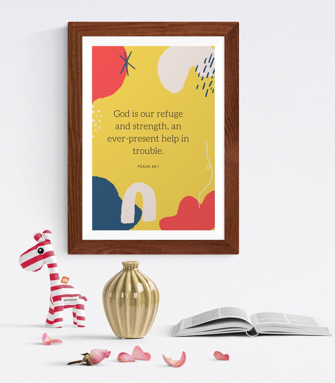 God is Our Refuge and Strength, Psalm 46:1, Bible Verse Wall Art ...