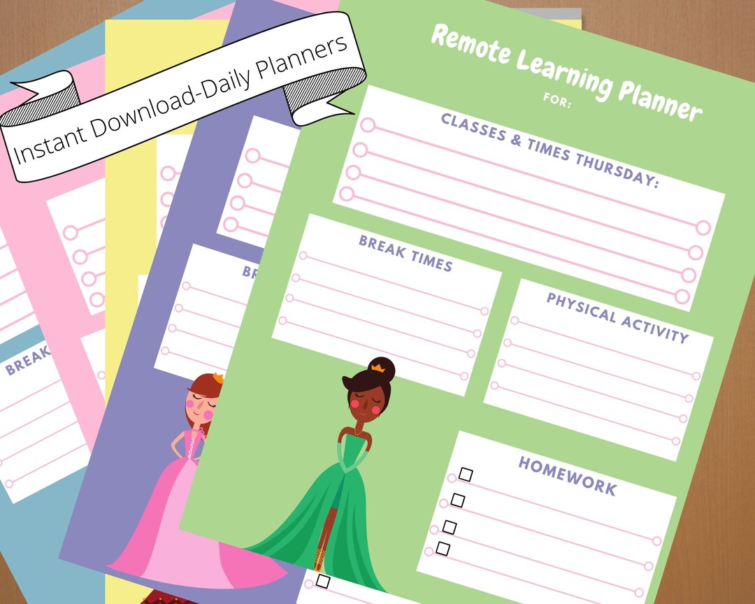 Remote Learning Printable Planner for Preschool Elementary School ...