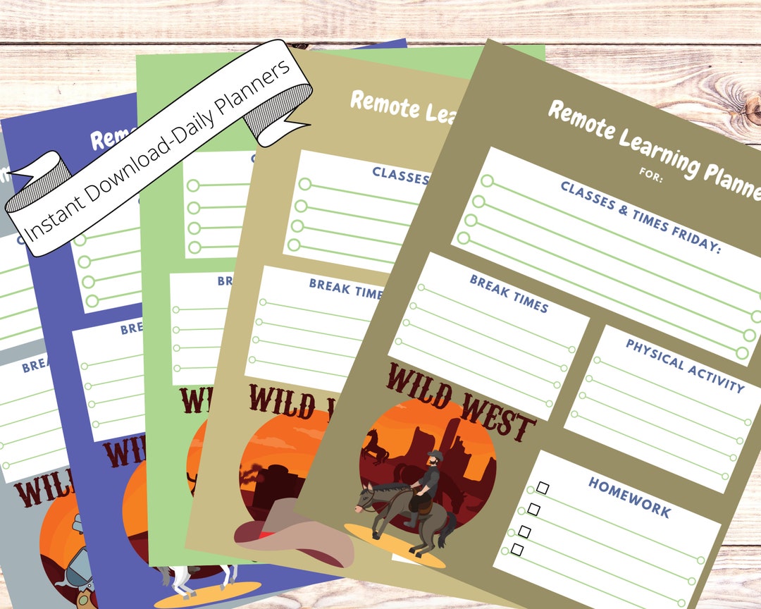 Remote Learning Printable Planner for Preschool Elementary School ...