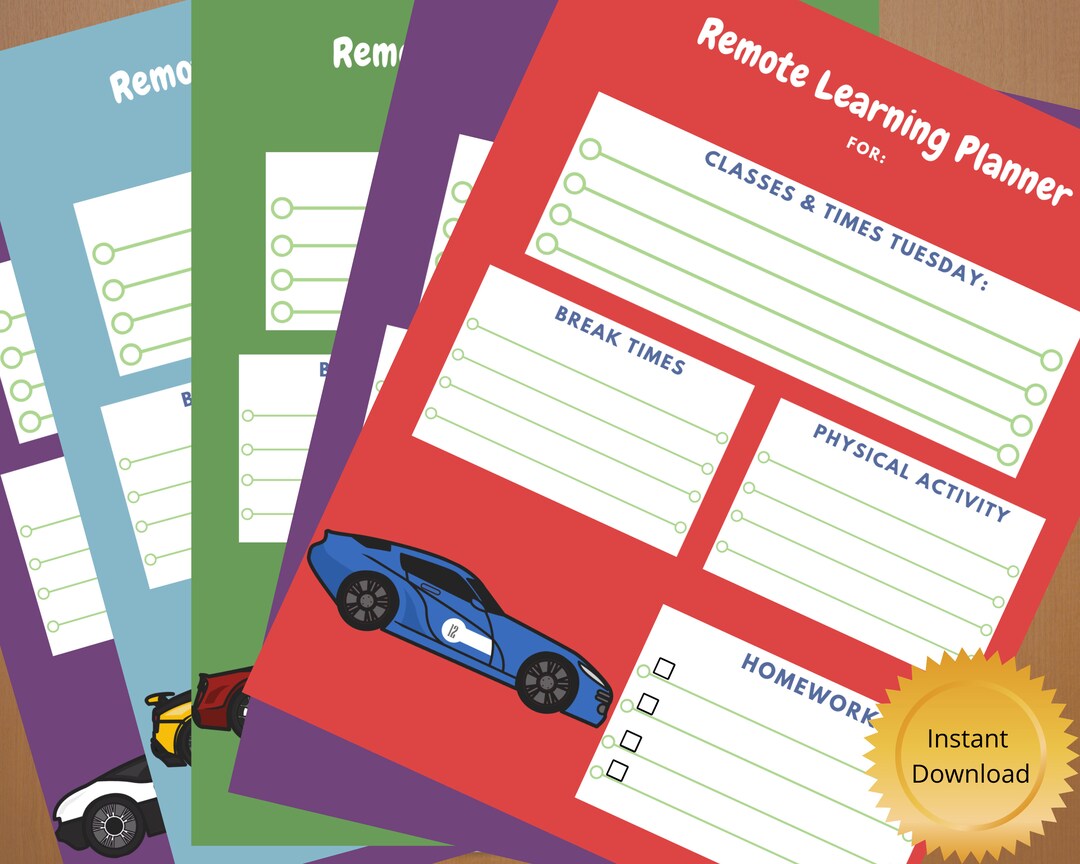 Remote Learning Printable Planner for Preschool Elementary School ...