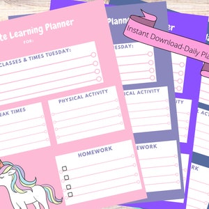 Remote Learning Printable Planner for Preschool Elementary School ...