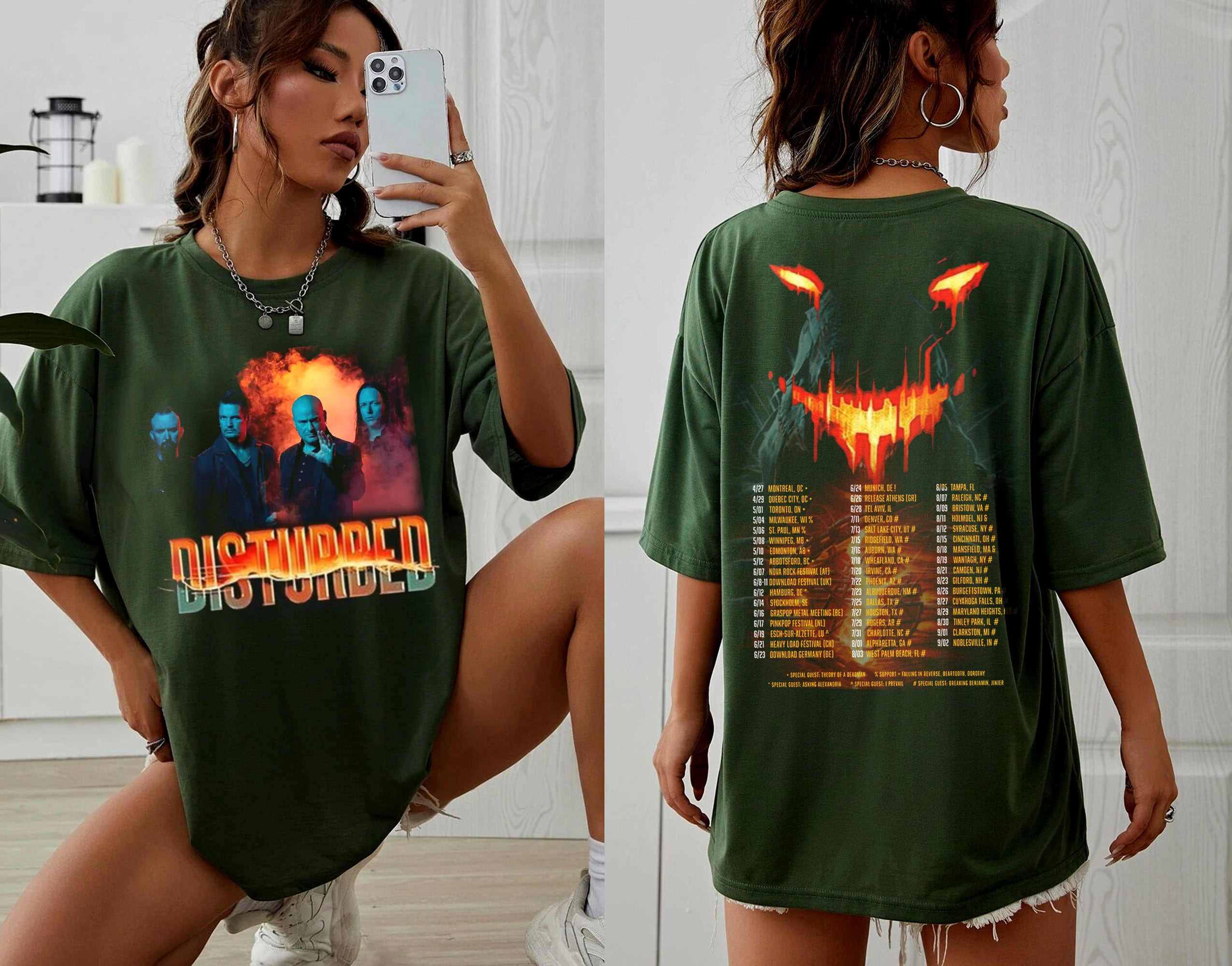 Disturbed World Tour 2023 Shirt, Disturbed Band T-Shirt Designed & Sold ...