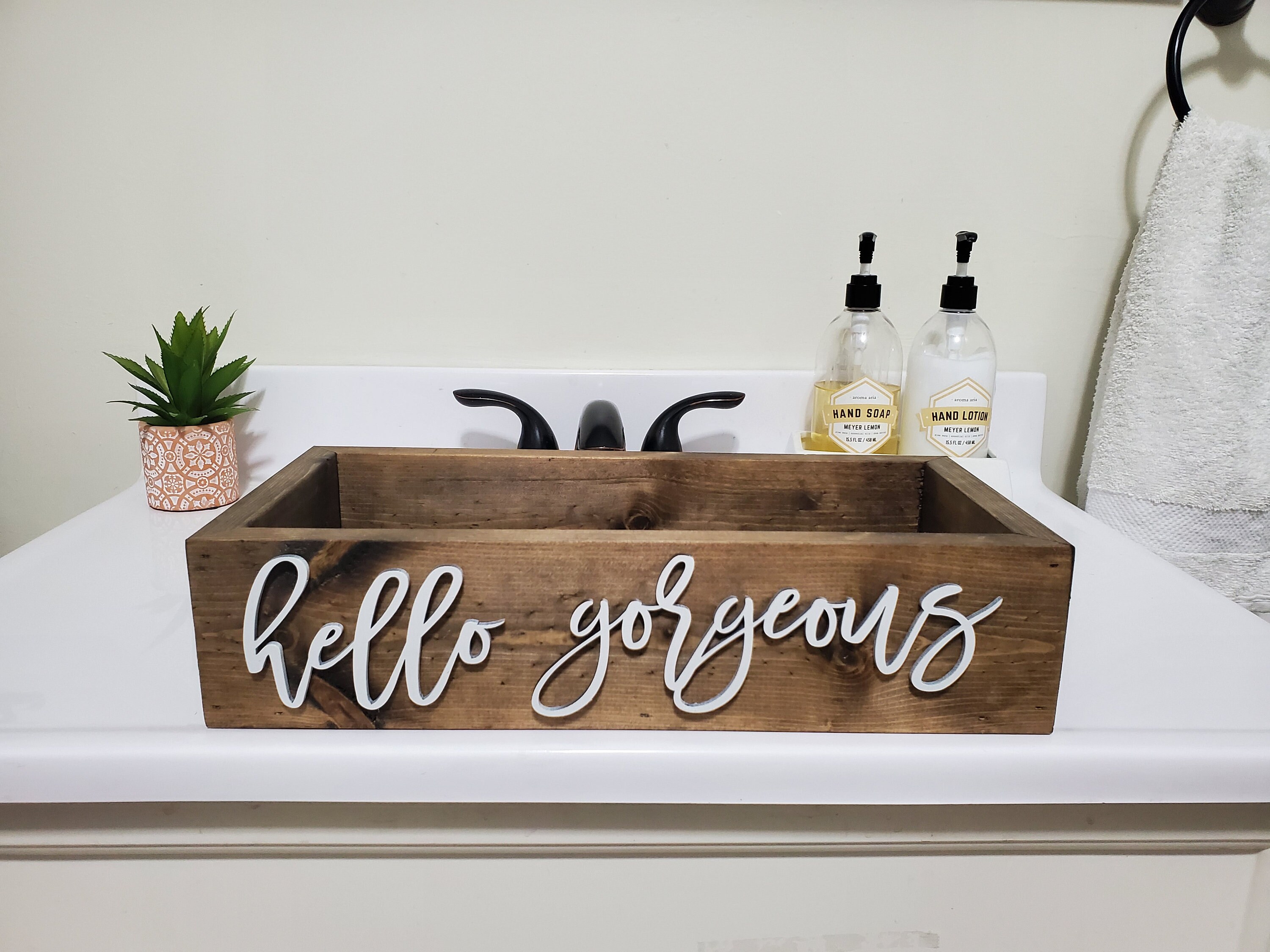 3D Hello gorgeous box Makeup Tray Bathroom box storage | Etsy