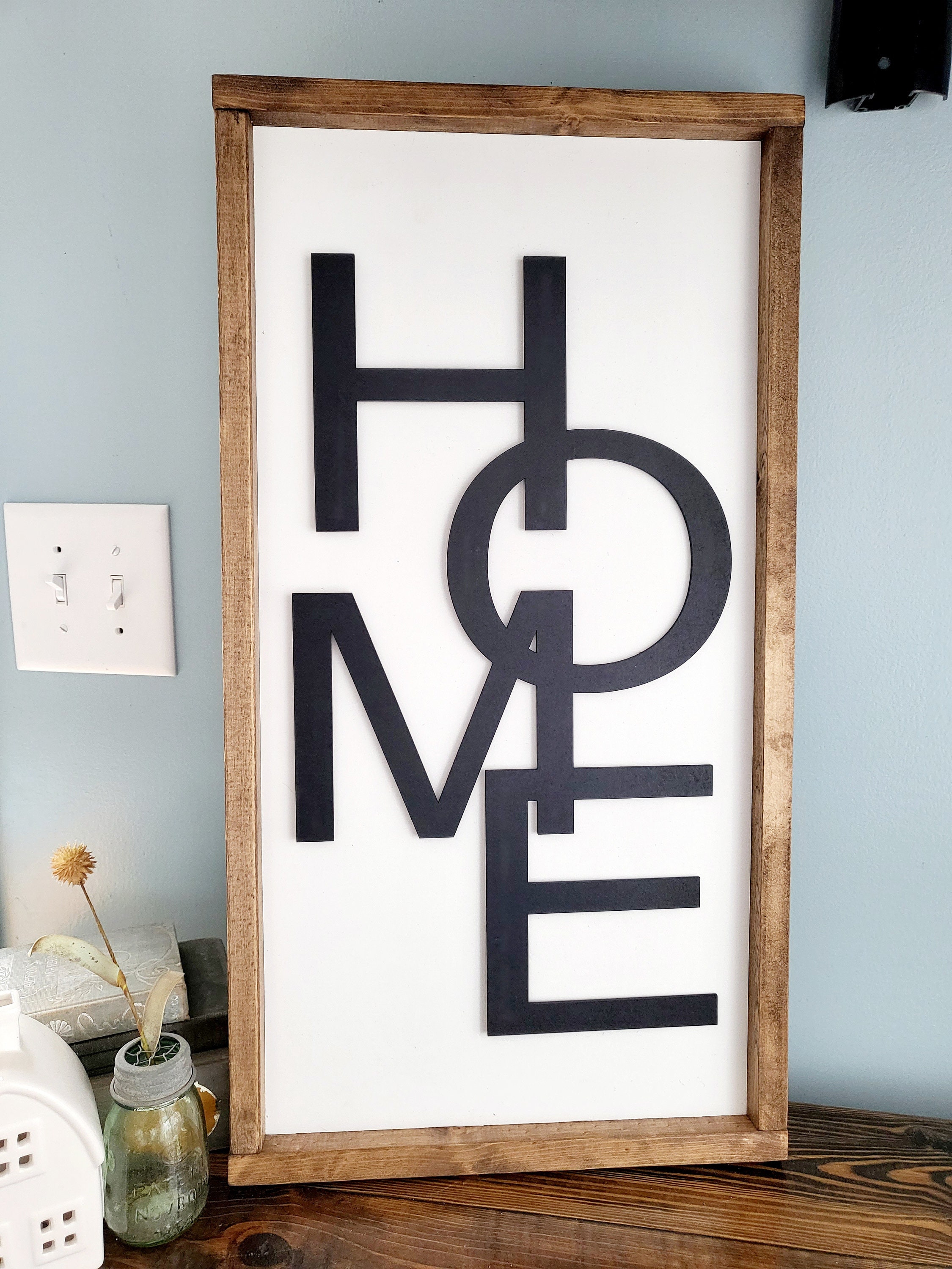 3D Home Sign Wall Hanging Sign Farmhouse Sign Rustic - Etsy