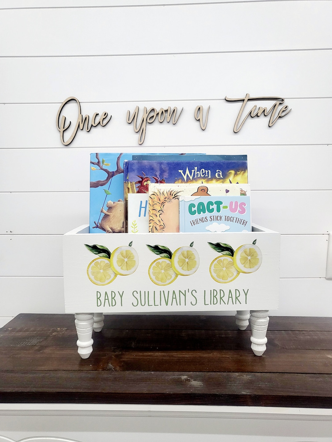 Personalized Children's Library Box, Baby Book Box, Book Storage ...