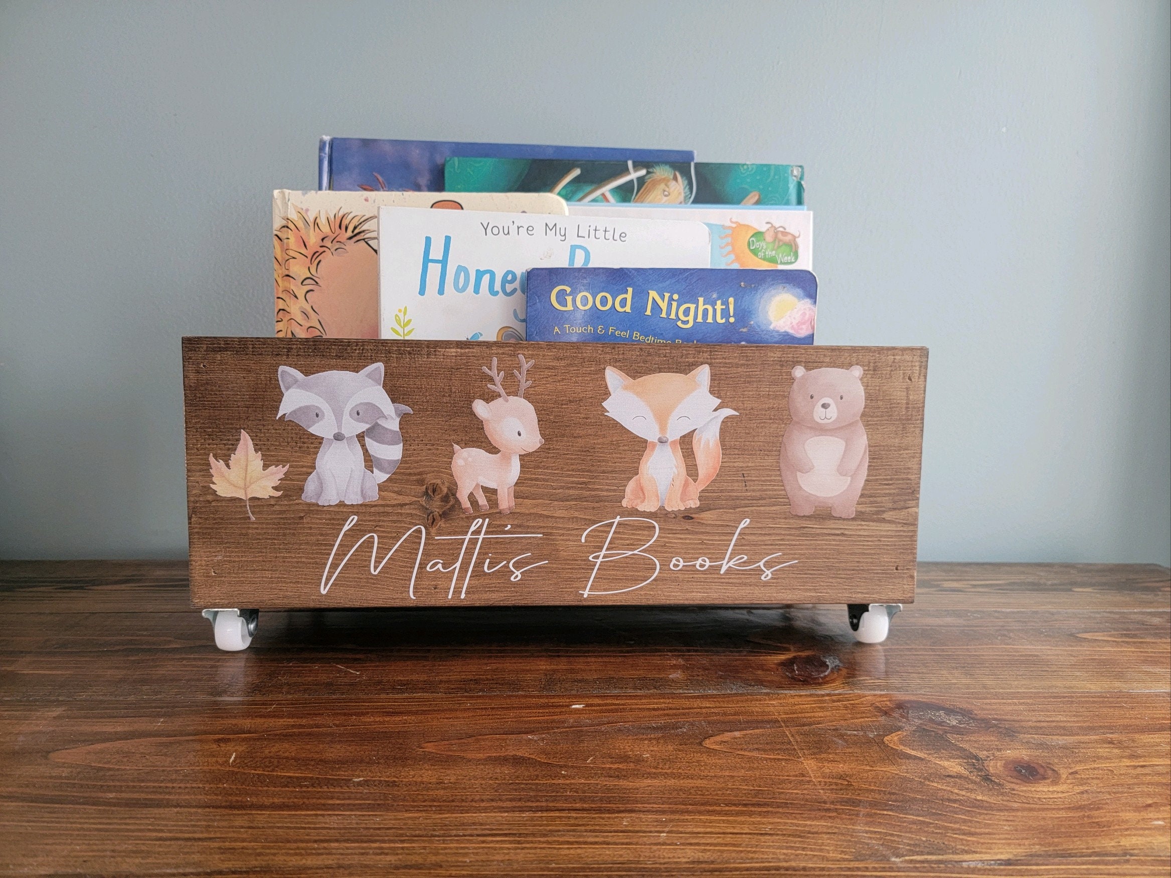 Personalized Woodland Book Library Box Book Box Book - Etsy