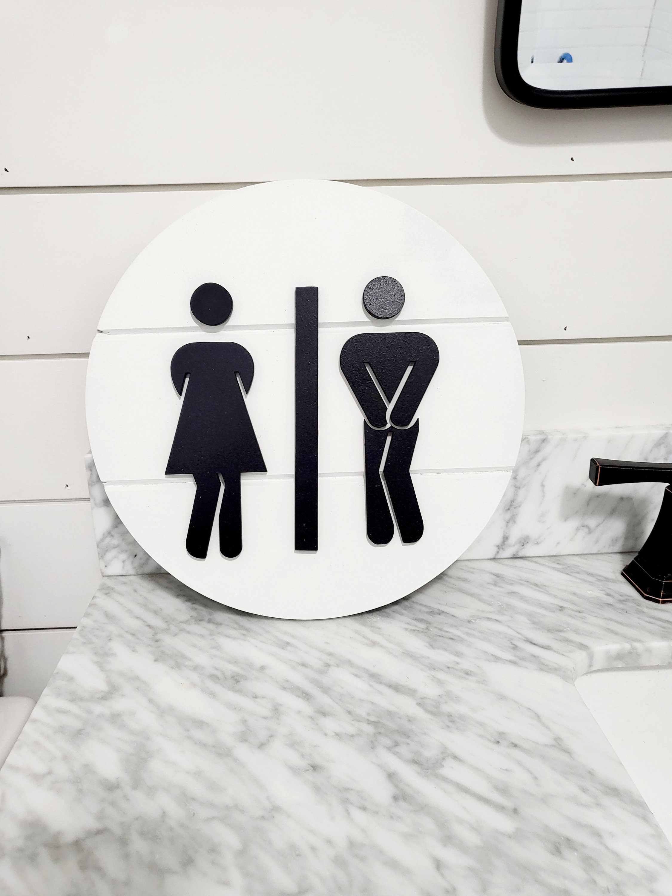 3d Shiplap Wood Bathroom Sign Over Toilet Sign Men's | Etsy