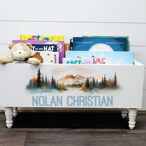 Personalized Children's Library Box, Baby Book Box, Book Storage ...
