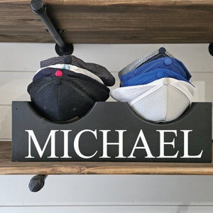 Double Wooden Hat Box, Wood Hat Box, Baseball Hat Holder, Hat Organizer ...