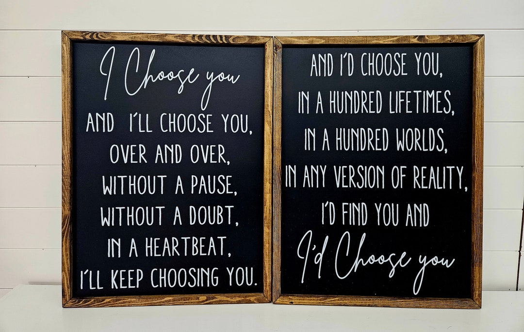I Choose You All the Days of My Life Sign, Bedroom Wall Art, Couple ...