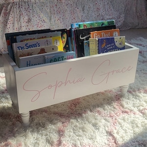 Personalized Book Storage Box - Baby Shower Gift - Book Box - Book ...