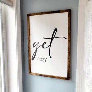 Living Room Wall Decor | Get Cozy Sign | Stay Awhile Wood Sign | Living ...