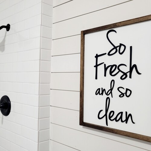 So Fresh and so Clean Sign / Bathroom Sign / Bathroom Decor / - Etsy