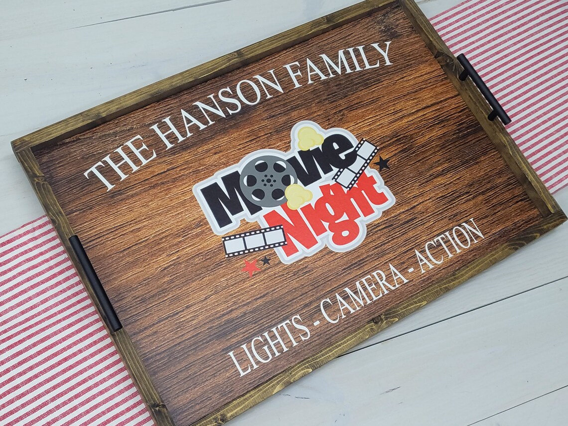 Movie Night Tray - Personalized Tray - Movie Box - Candy Station ...