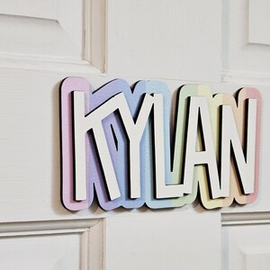 Rainbow Wood Name Sign, Wooden Name Sign, Name Signs for Nursery, Girl ...
