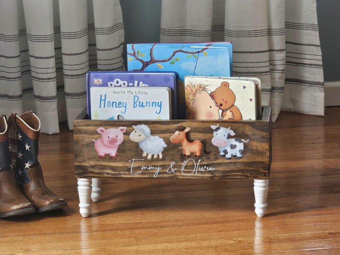 Baby Farm Animals Name Book Box, Farm Animal Nursery, 1st Birthday Gift ...