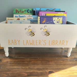 Personalized Children's Library Box, Baby Book Box, Book Storage ...