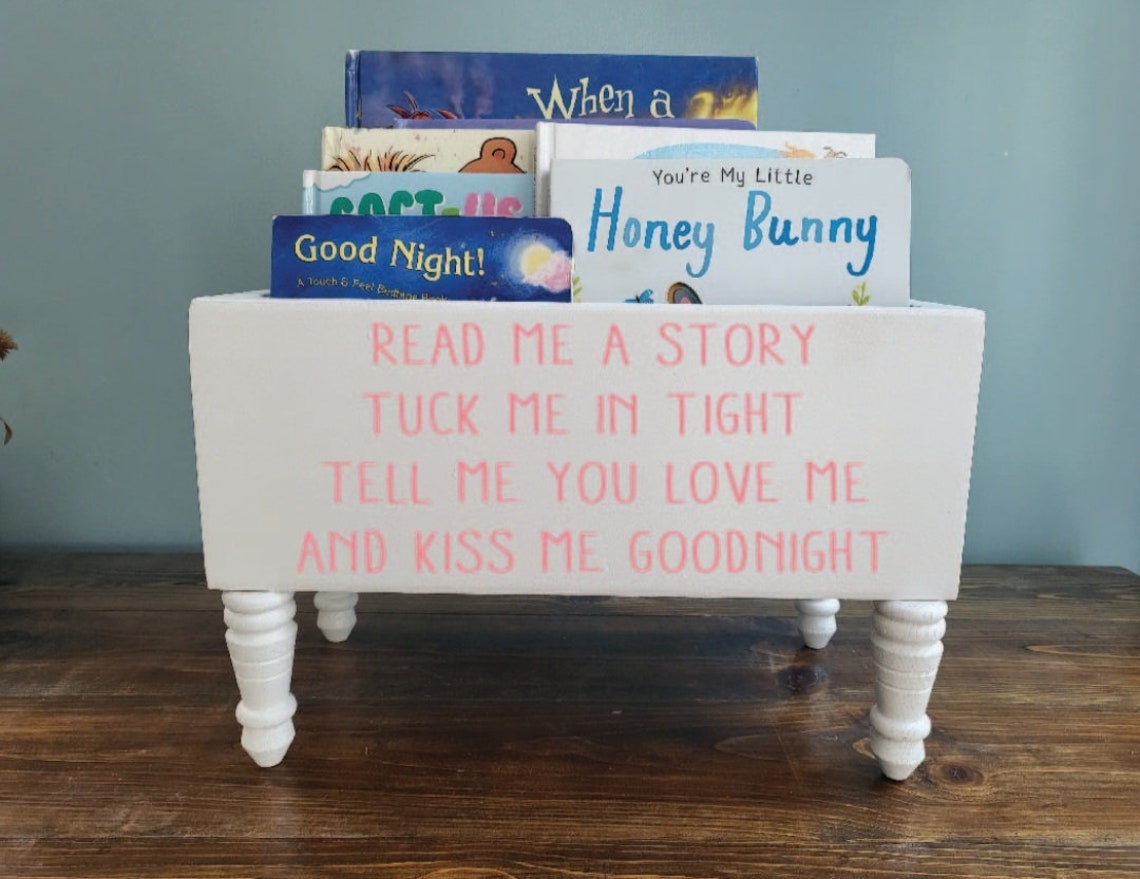 Read Me a Story Tuck Me in Tight Book Bin Book Storage - Etsy
