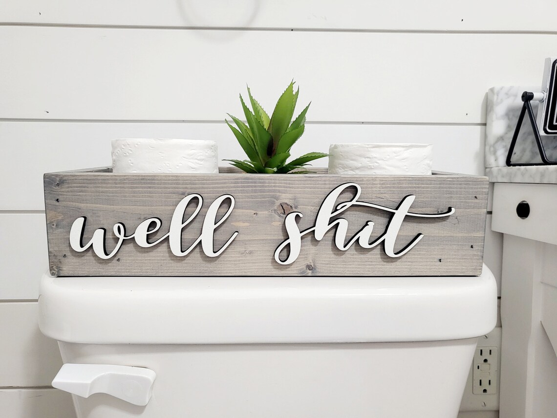 3D Well Shit Toilet Box - Box for Toilet - Toilet Paper Holder - Rustic ...