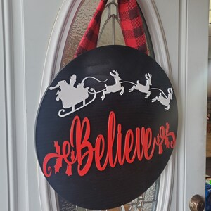18 3D Santa Believe Door Sign Christmas Vacation Sign Christmas Sign ...