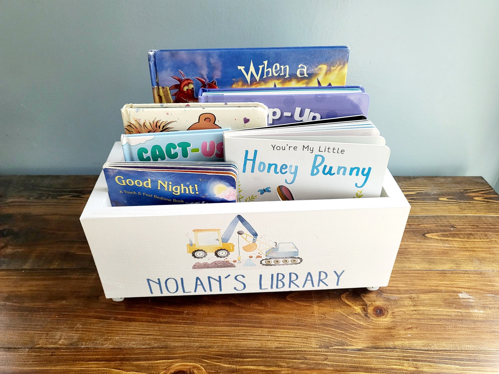 Personalized Book Library Box Book Box Book Storage Kids - Etsy