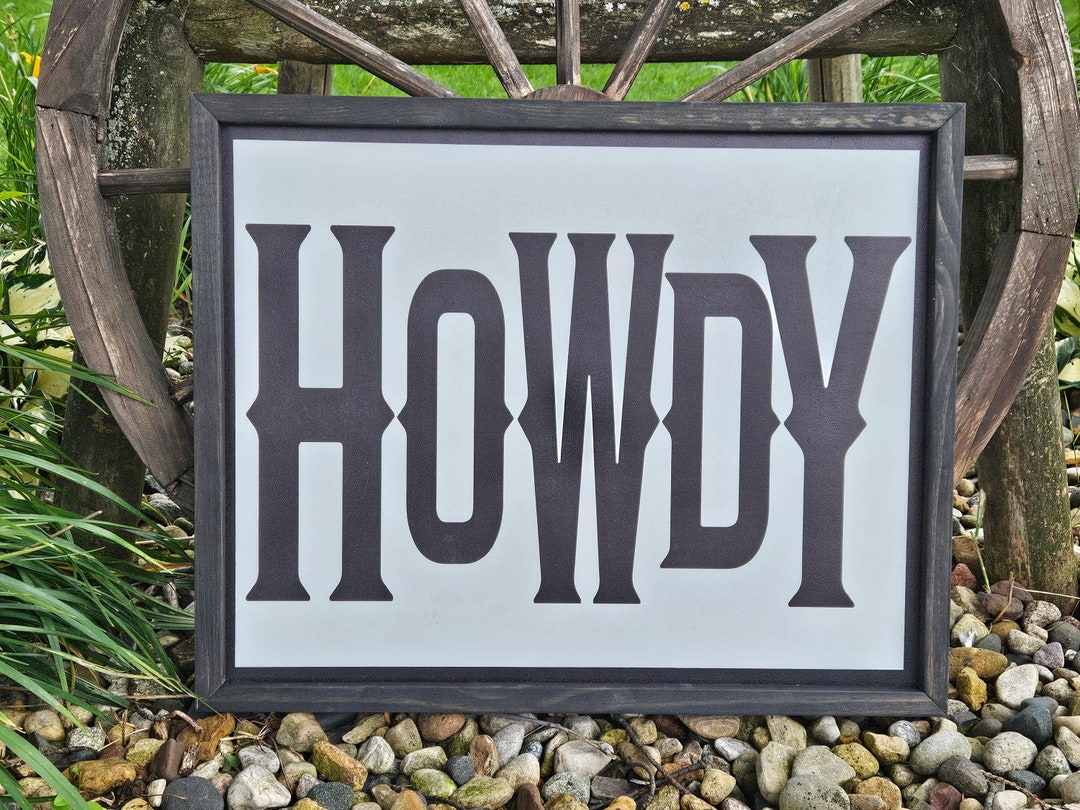 Howdy Wooden Frame Sign - Welcome Wood Sign - Western Decor - Western ...