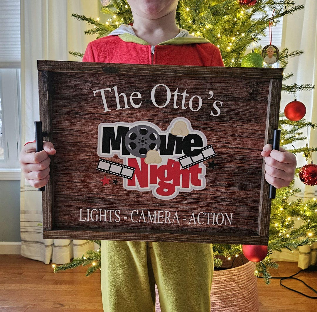 Movie Night Tray - Personalized Tray - Movie Box - Candy Station ...