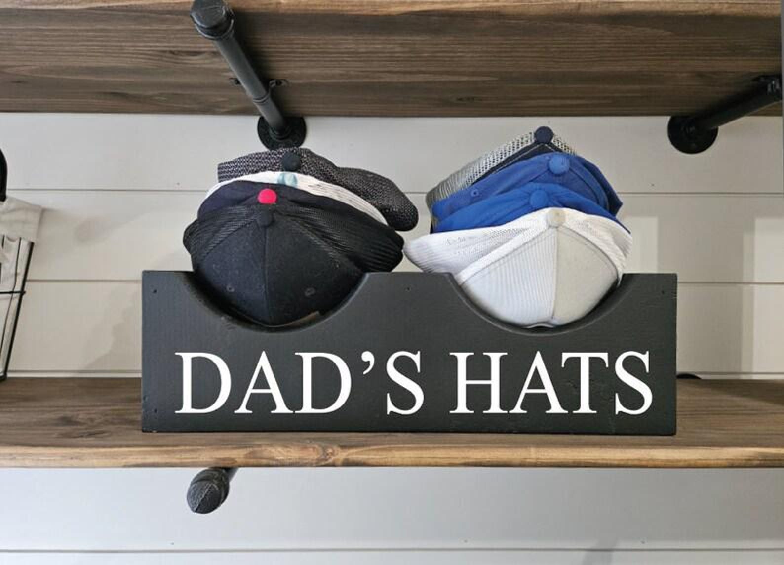 Double Wooden Hat Box, Wood Hat Box, Baseball Hat Holder, Hat Organizer ...