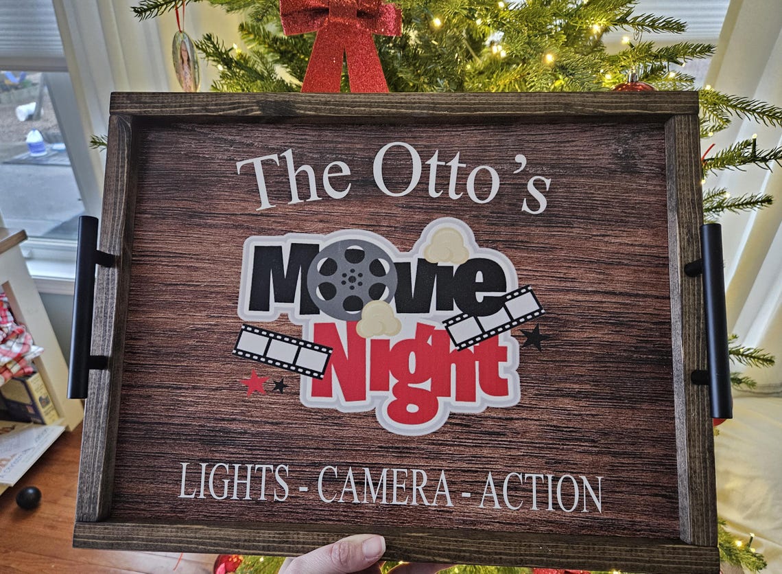 Movie Night Tray - Personalized Tray - Movie Box - Candy Station ...