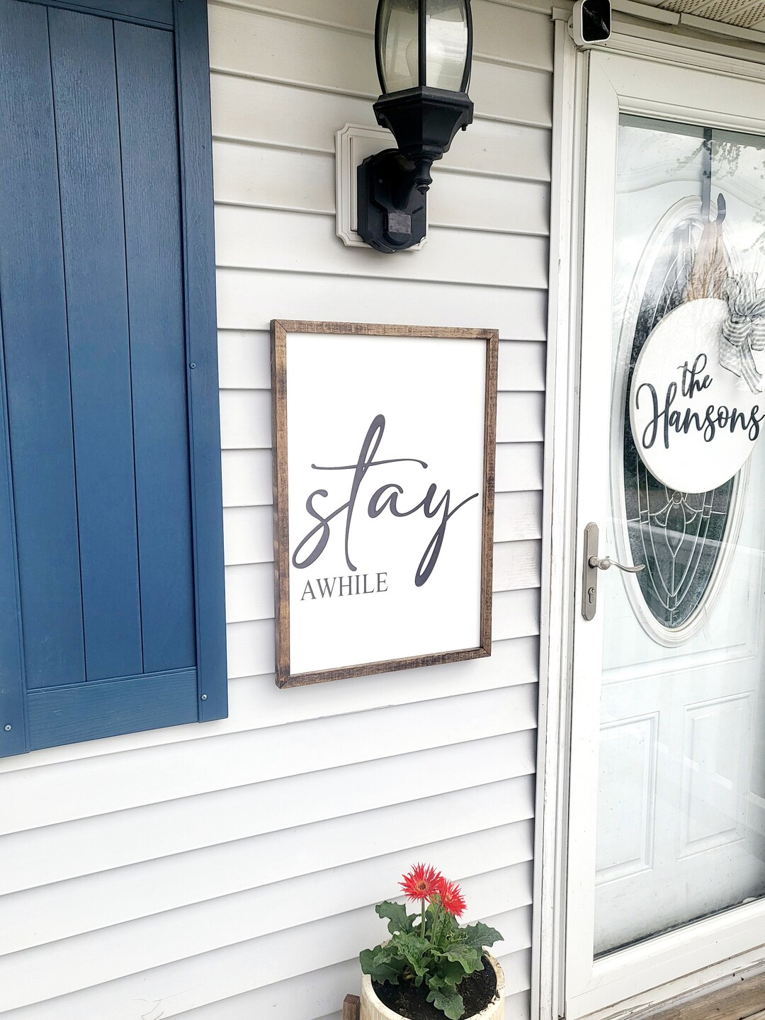 Porch Wall Decor | Stay Awhile Sign | Stay Awhile Wood Sign | Living ...