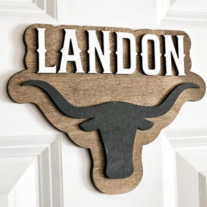Western Name Sign for Door | Kids Room Sign | Cowboy Name Door Sign ...