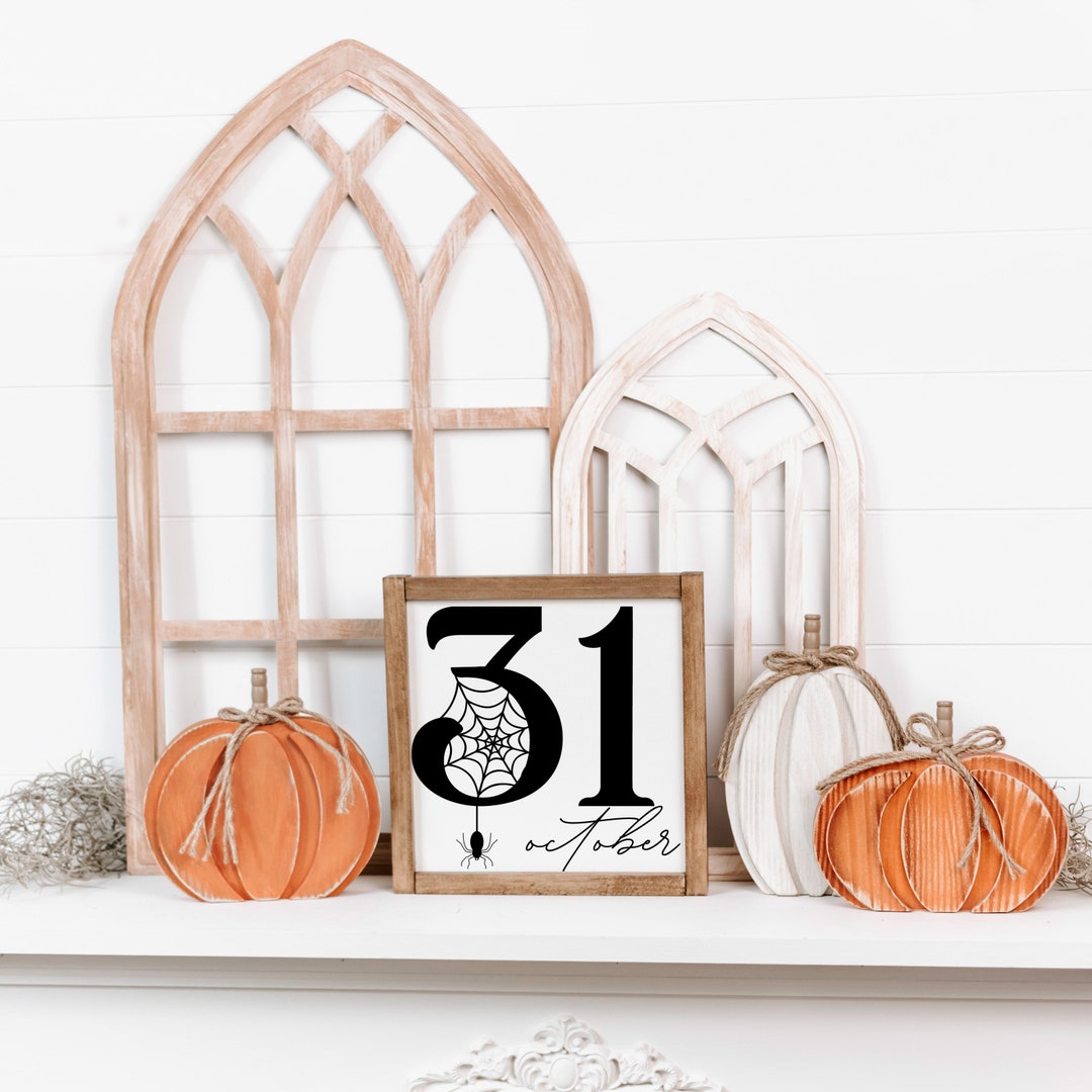 October 31 Sign Spooky Halloween Decor Fall Wall Decor Fall - Etsy