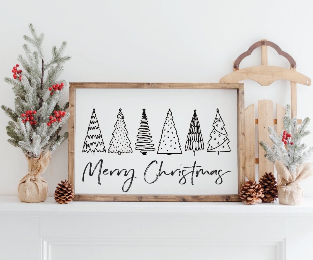 Merry Christmas Sign Boho Christmas Decor All I Want for - Etsy