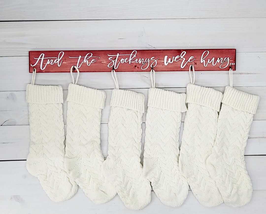 3D and the Stockings Were Hung Stocking Holder Sign, Mantel Decor ...