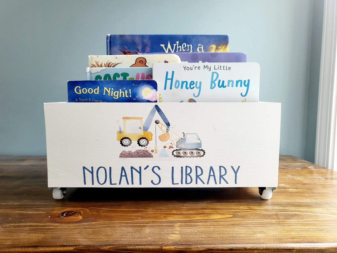Personalized Book Library Box Book Box Book Storage Kids Books Book ...