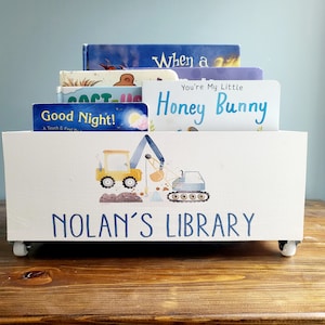 Personalized Book Library Box- Book Box - Book Storage - Kids Books ...
