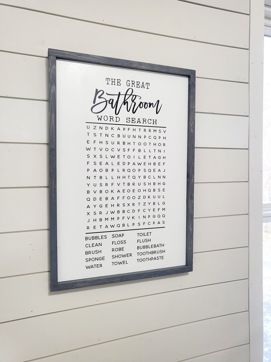 Bathroom Word Search Sign | Funny Bathroom Sign | Bathroom Sign ...