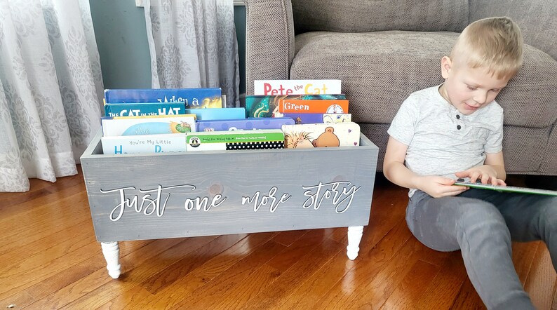 Just One More Story Book Bin Book Storage Books Toy - Etsy