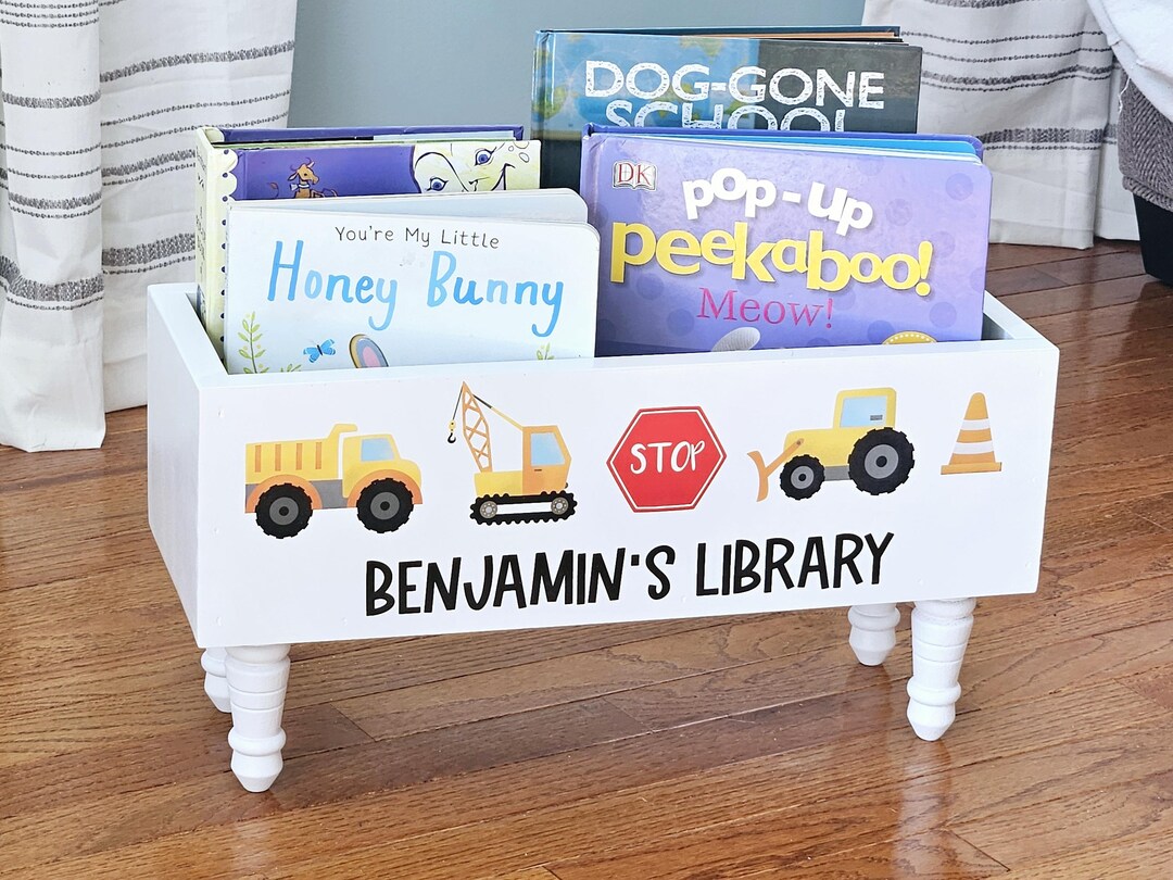 Personalized Book Bin - Book Storage - Baby Book Box - Toy Storage ...