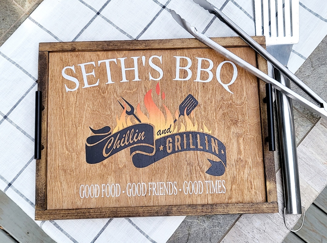 Personalized BBQ Tray - Backyard BBQ - Bbq Caddy - Camping Station ...