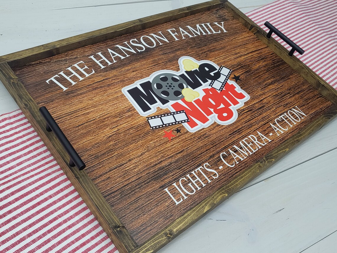 Movie Night Tray - Personalized Tray - Movie Box - Candy Station ...