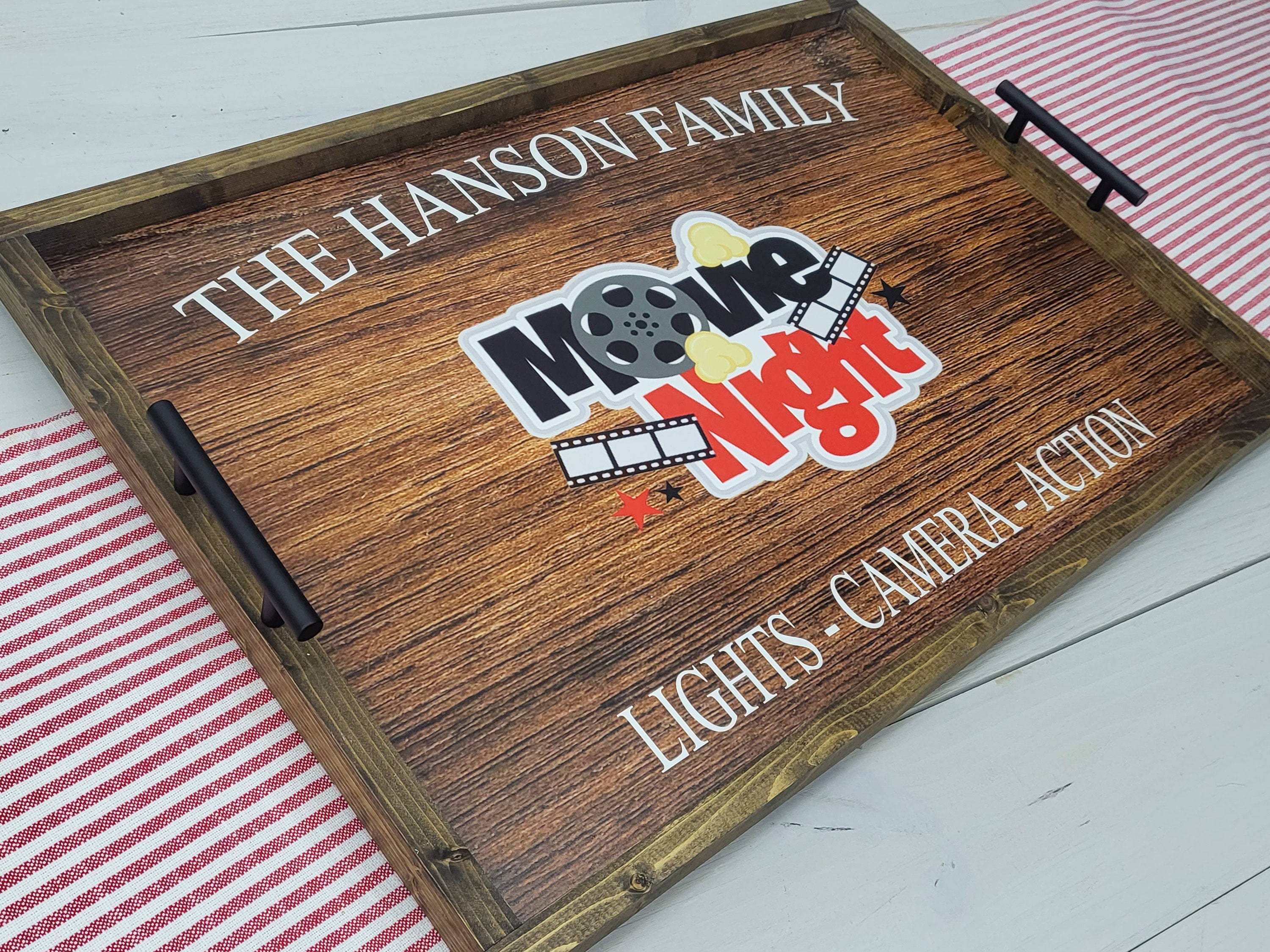 Movie Night Tray - Personalized Tray - Movie Box - Candy Station ...