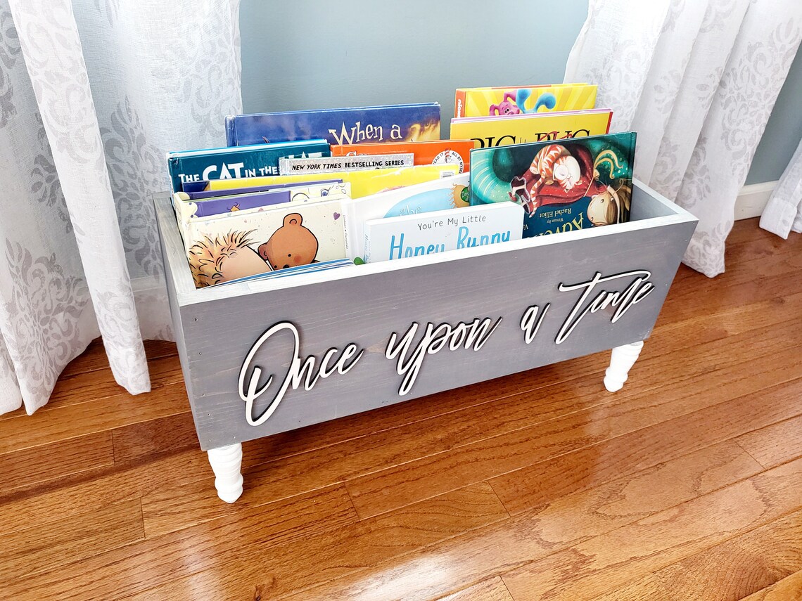 Personalized 3d Book Library Box- Book Box - Book Storage - Kids Books ...