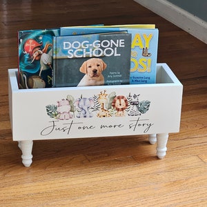 Personalized Children's Library Box, Safari Baby Book Box, Book Storage ...