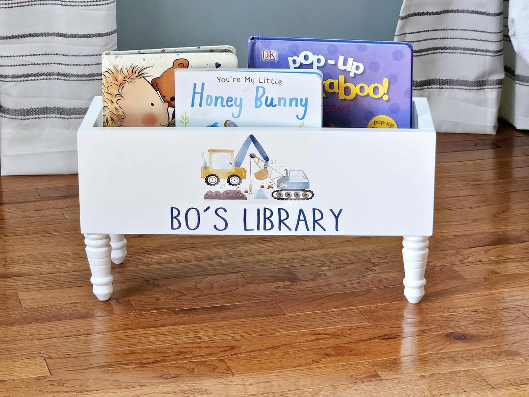 Personalized Book Library Box- Book Box - Book Storage - Kids Books ...