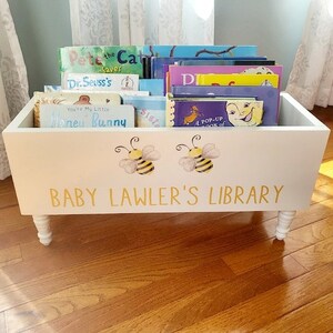 Personalized Children's Library Box, Baby Book Box, Book Storage ...