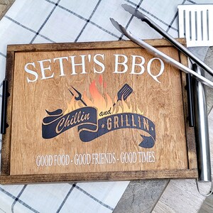 Personalized BBQ Tray - Backyard BBQ - Bbq Caddy - Camping Station ...