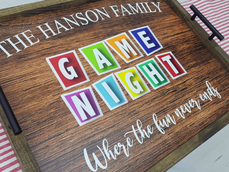 Game Night Tray - Game Storage - Gift Box - Personalized Tray- Family ...